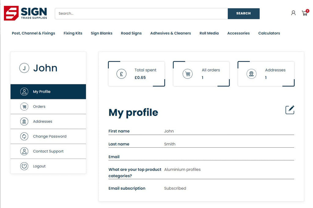 Meet the New Online Customer Dashboard – Sign Trade Supplies Ltd