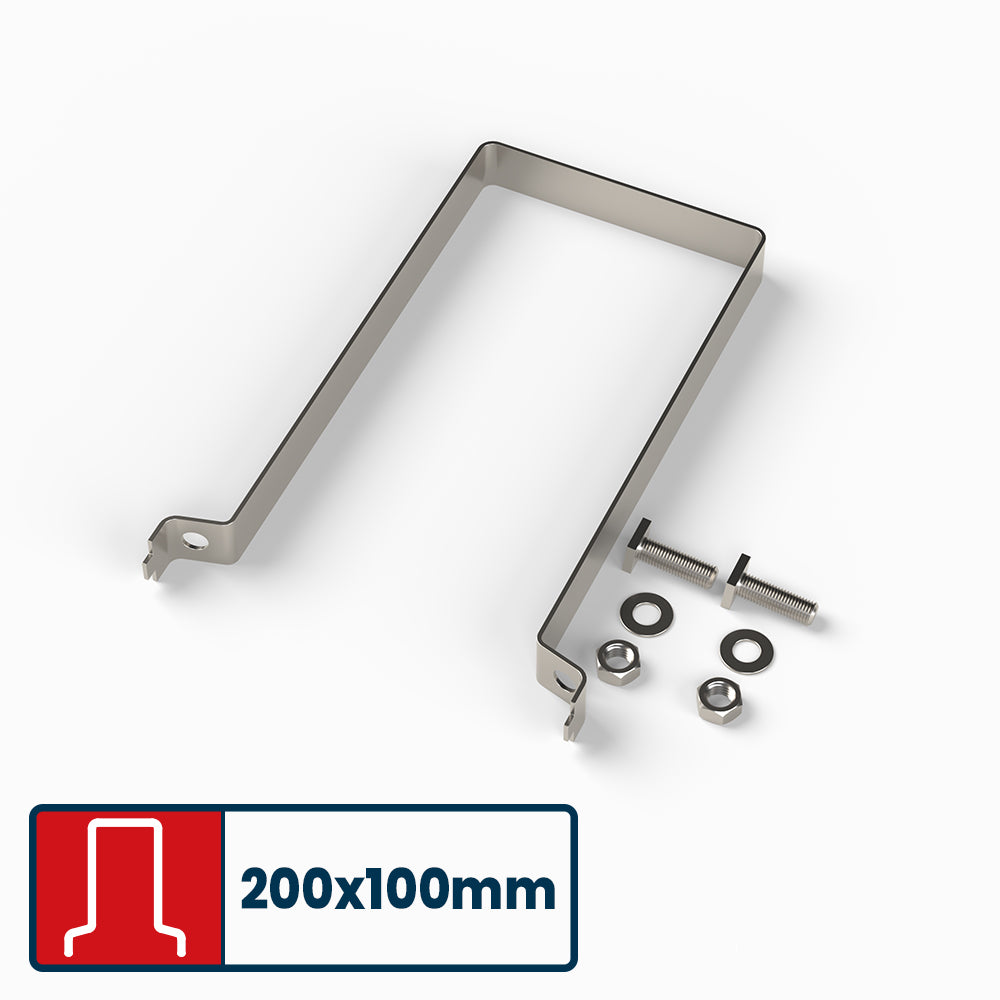 200mm x 100mm Rectangular Sign Post Clips - 8"x4" Clip – Sign Trade ...