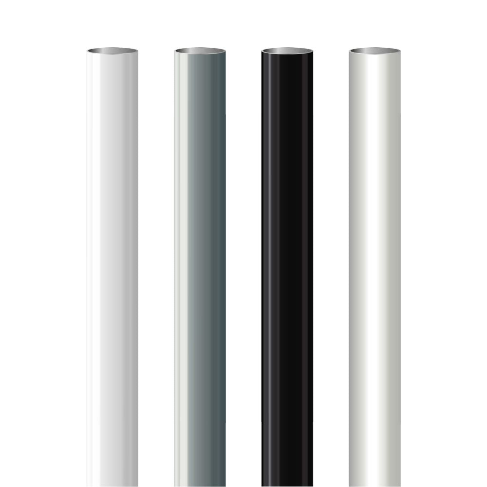 50mm Dia Round Sign Post | Aluminium Tube | Grey, Black, White, Silver ...