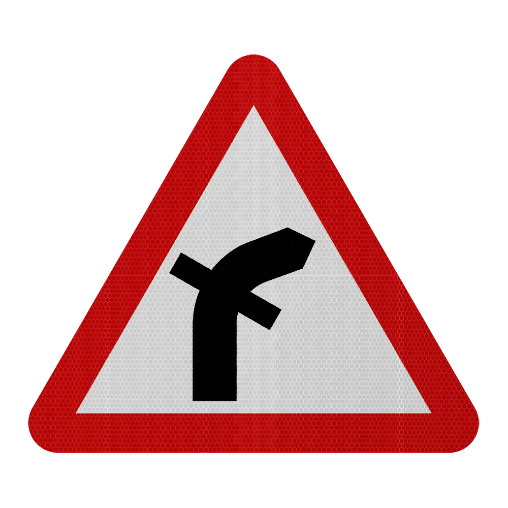 Crossroads on a Bend Ahead Road Sign | Diagram 512.3 | RA2 | Post Moun ...