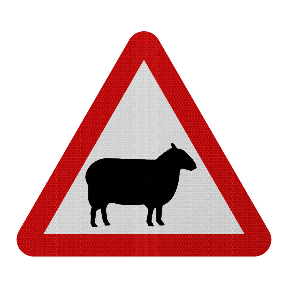 Sheep in The Road Traffic Sign | Diagram 549 | RA2 | Post Mountable ...