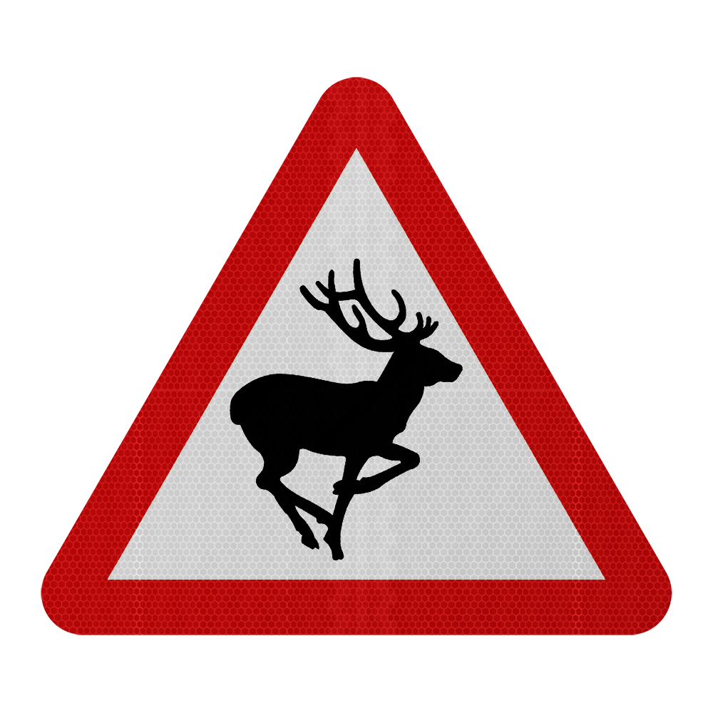 Wild Animals in The Road Ahead Traffic Sign | Diagram 551 | RA2 | Post ...