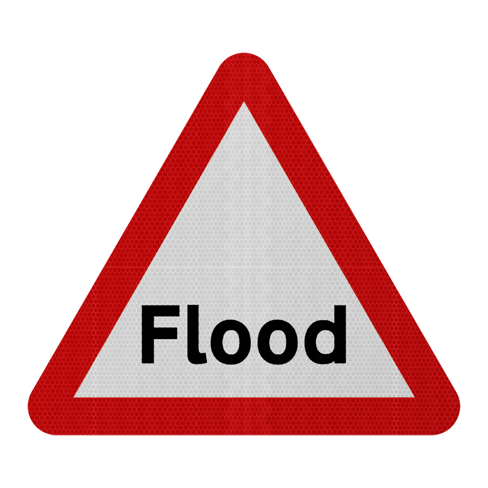 Flood Risk Ahead Traffic Sign | Diagram 554A | RA2 | Post Mountable ...