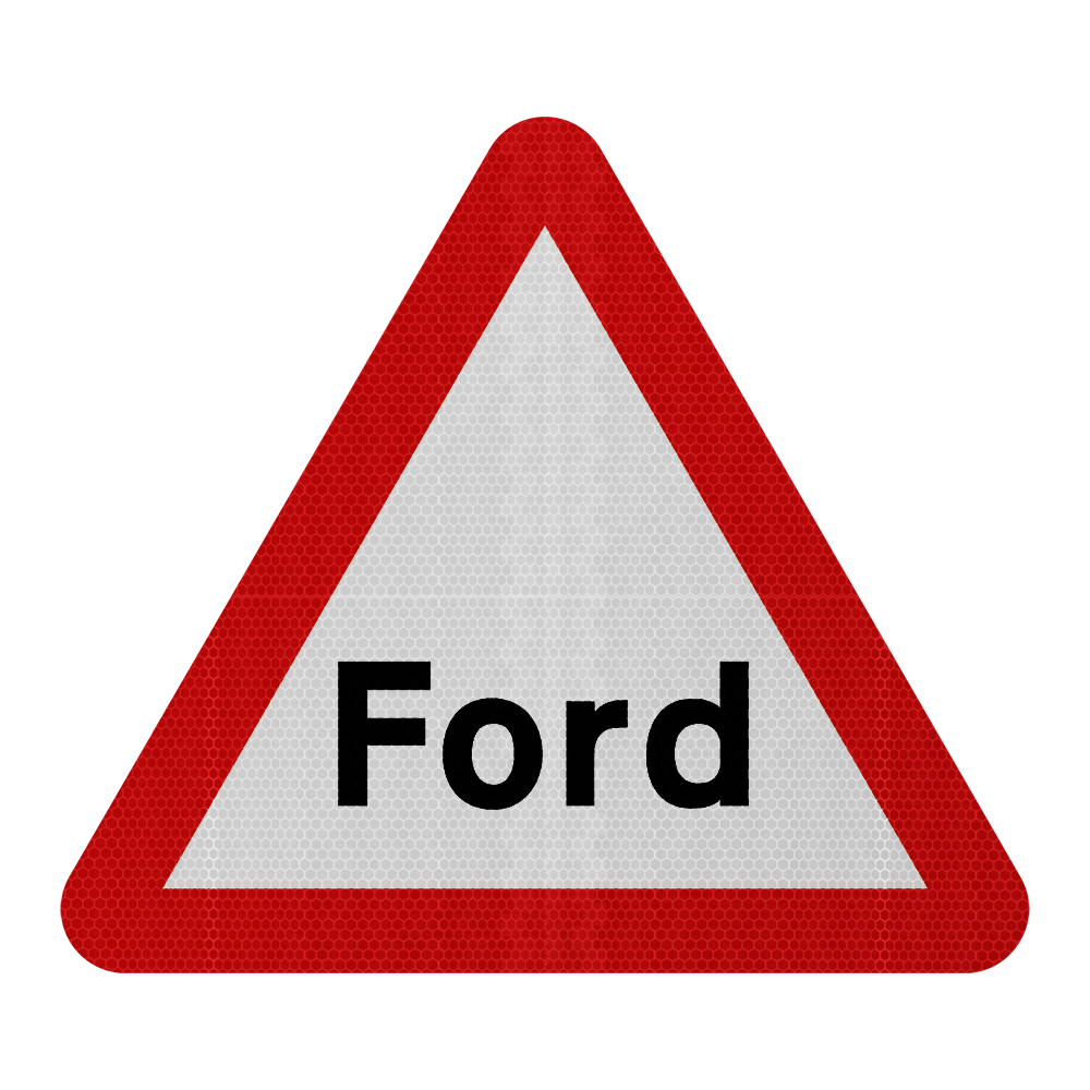 Ford Ahead Traffic Sign | Diagram 554 | RA2 | Post Mountable – Sign ...