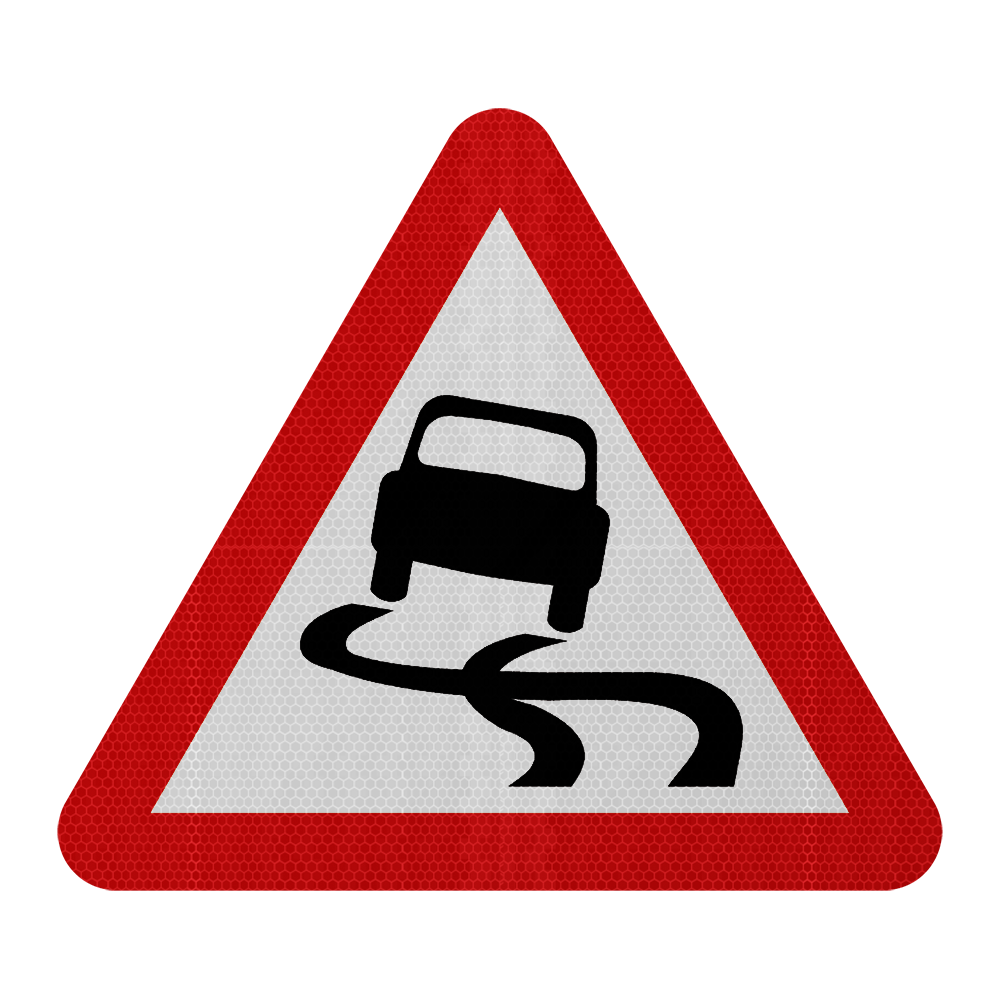 Slippery Road Ahead Traffic Sign | Diagram 557 | RA2 | Post Mountable ...