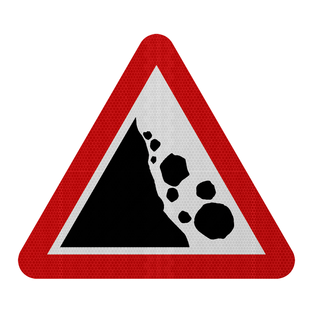Risk of Falling Rocks Traffic Sign | Diagram 559 | RA2 | Post Mountabl ...
