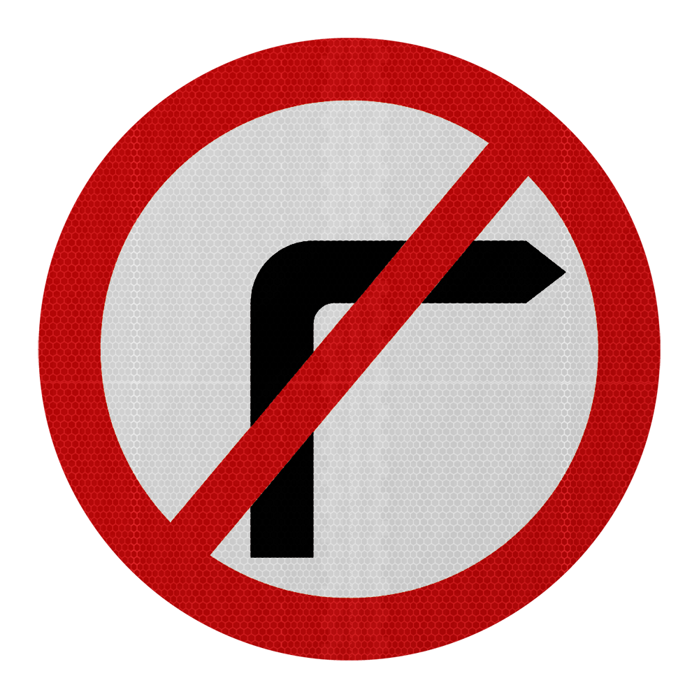 No Right Turn Road Sign | Diagram 612 | RA2 | Post Mountable – Sign ...