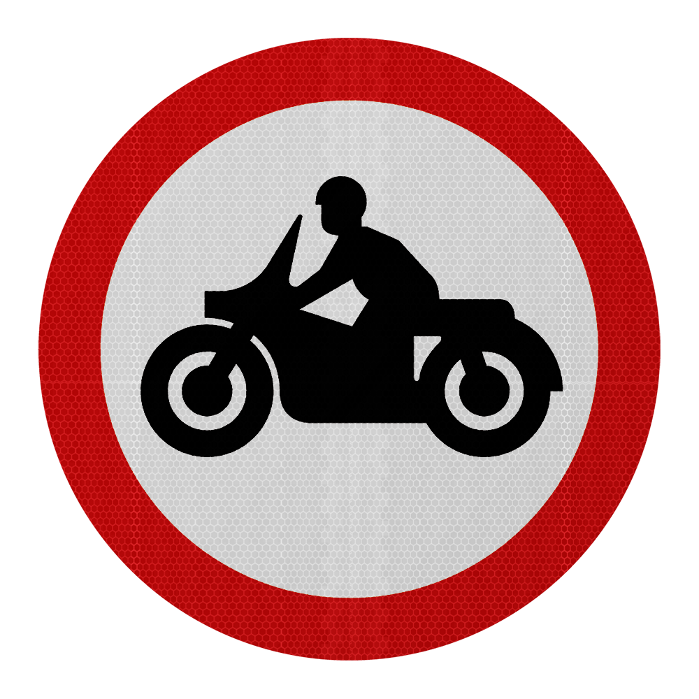 Motorbikes Prohibited Road Sign | Diagram 619.2 | RA2 | Post Mountable ...