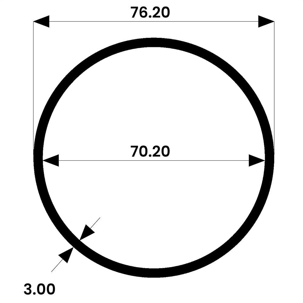 76mm Dia Aluminium Sign Post | 3" Aluminium Tube | Mill, Grey, White ...