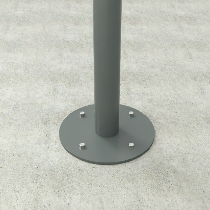 76mm Welded Base Plate Sign Post | Surface mount sign posts | Flange ...